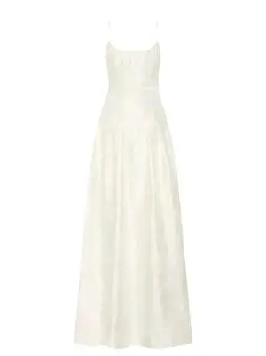 Rebecca Vallance Textured-paneled Gown - White