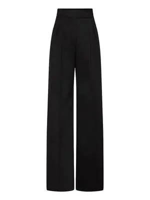 Rebecca Vallance Pleated-front Wide-leg Trousers - Black