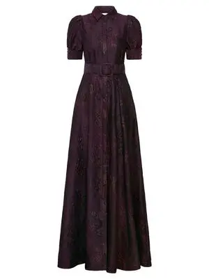 Rebecca Vallance Afina Puff-sleeve Maxi Gown - Purple