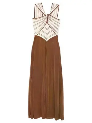 Zimmermann Cross-front Striped Dress - Brown