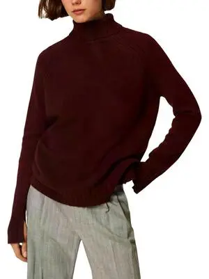 TWINSET Ribbed Turtleneck Jumper - Red