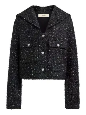 12 STOREEZ Tweed Blazer - Black