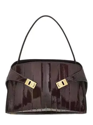 FERRAGAMO Gancini-buckle Eel-skin Shoulder Bag - Brown