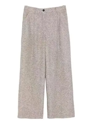 Mark Kenly Domino Tan Pleated Tweed Pants - Neutrals