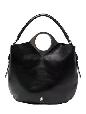 Bally Anni Moon Circular-handle Leather Tote Bag - Black