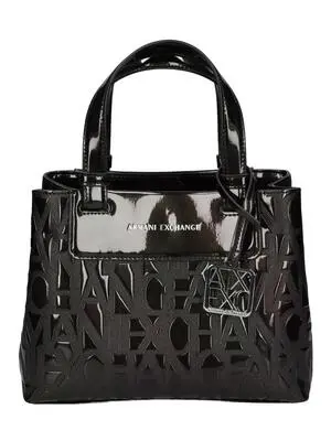 Armani Exchange Logo Embossed Tote Bag - Black