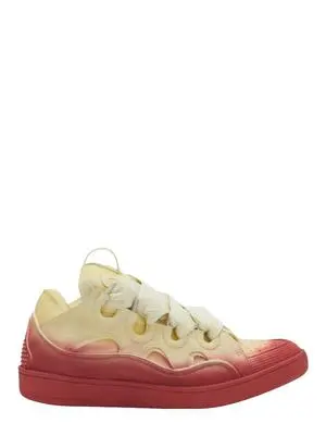 LANVIN Leather Curb Radiant Sneakers Venus Red