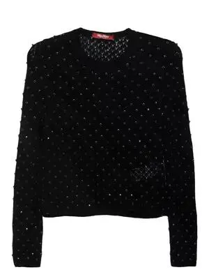 Max Mara Beaded Embellished Top - Black