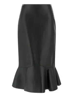 Fendi Peplum Detail Midi Skirt - Black
