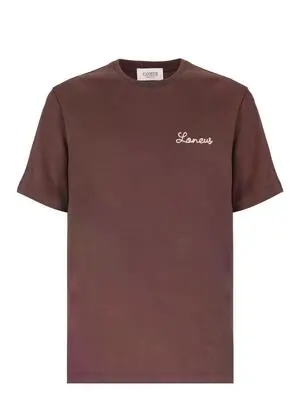 LANEUS Embroidered-logo T-shirt - Brown