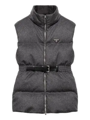 Prada Loden Down Vest Slate Gray