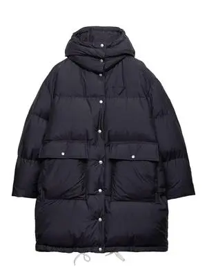 Prada Soft Canvas Down Parka Navy