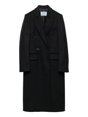 Prada Double-breasted Cashmere Coat - Black