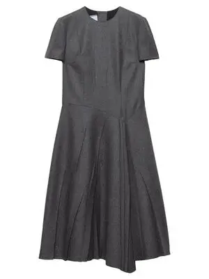 Prada Flannel Flared Dress - Grey