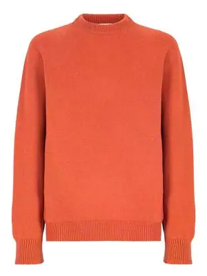 LANEUS Crew-neck Sweater - Orange