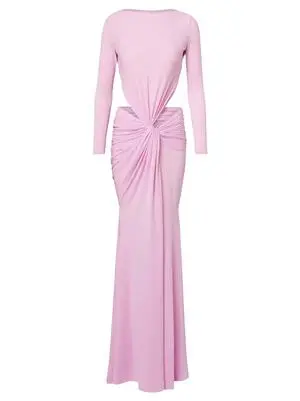 Alex Perry Gathered Crêpe Jersey Gown - Pink