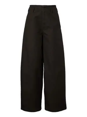 LEMAIRE High-rise Cotton Twill Wide-leg Pants - Brown