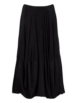 LEMAIRE Silk Crêpe De Chine Midi Skirt - Black