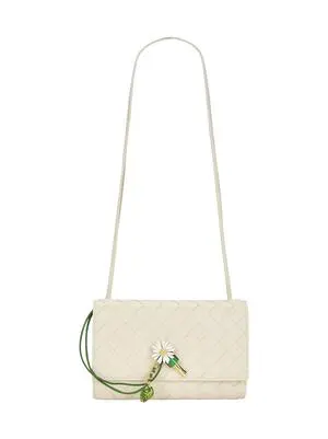 Bottega Veneta Andiamo Slim Pouch - Sea Salt  Daisy Flower  & Muse Brass