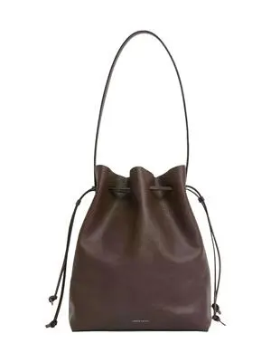 MANSUR GAVRIEL Logo-print Leather Bucket Bag - Brown