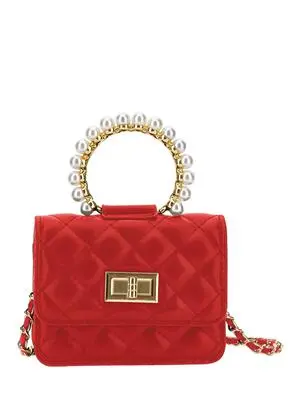 Monnalisa Pearl-embellished City Bag - Red