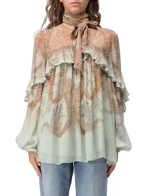 Zimmermann Long Sleeve Paisley Blouse - Mint