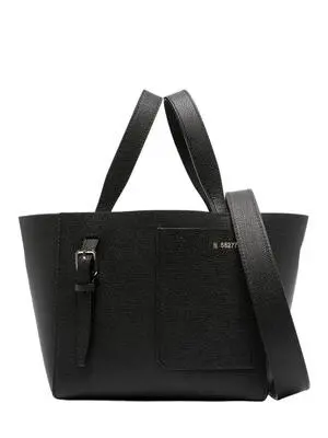 VALEXTRA Mini Leather Bucket Bag - Black