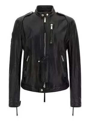 Dsquared2 X Ducati Leather Jacket - Black