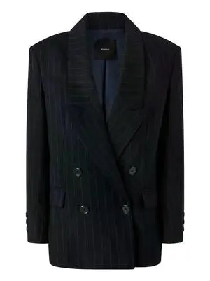 Pinko Pinstriped Double-breasted Blazer - Blue