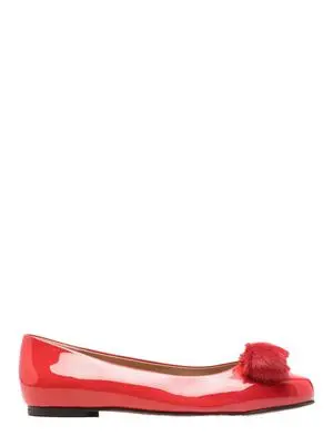 FERRAGAMO Bow-detail Ballet Flats - Red