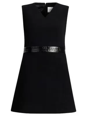 PATOU V-Neck Wool Mini Dress