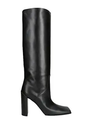 AZZEDINE ALAIA Square-toe Leather Knee-high Boots - Black