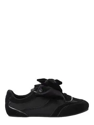 Kurt Geiger Bow-embellished Suede Trainers - Black/comb