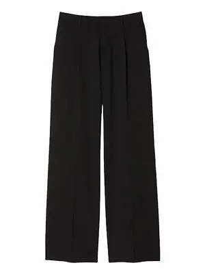 Sandro Wide-leg Stretch-wool Trousers - Black