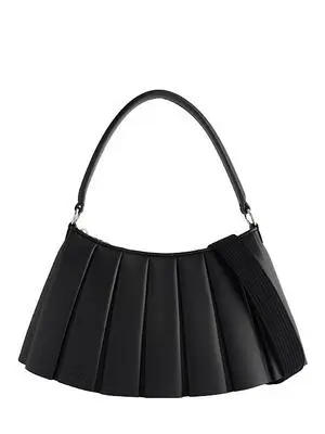 Lacoste Lenglen Pleated Leather Hobo Bag - Black