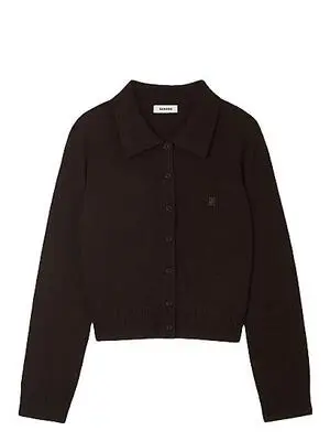 Sandro Wool And Cashmere Cardigan - Chocolate
