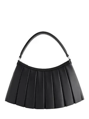 Lacoste Medium Lenglen Leather Hobo Bag - Black