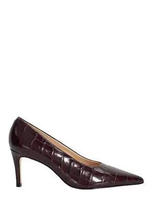 DUNE Aspiring Leather Courts - Burgundy Croc Leather
