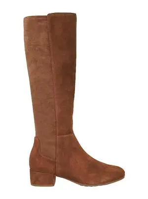 DUNE Tayla Knee-High Suede Boots Tan Suede