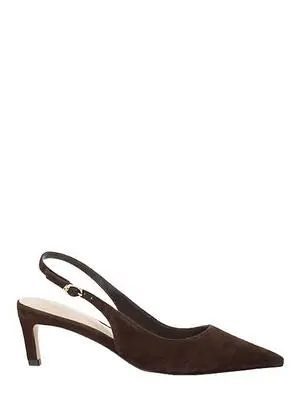 DUNE Celinna Heeled Leather Courts - Brown Suede