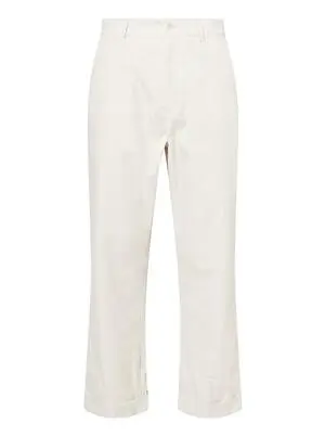 MANORS Woven Straight-leg Trousers With Cuffed Hem - Ivory