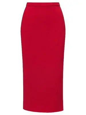 MUGLER Slim-fit Wool Midi Skirt - Red