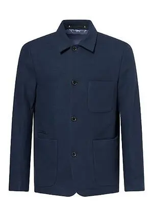 Paul Smith Single-breasted Knitted Wool Jacket - Very Dark Navy