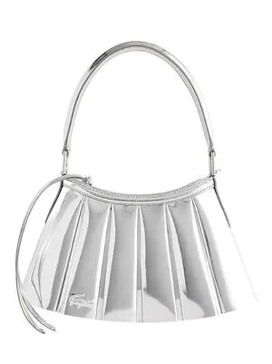 Lacoste Lenglen Small Leather Cross Body Bag - Silver Mirror