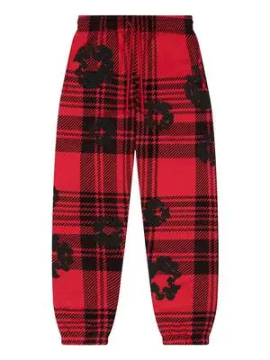 DENIM TEARS Plaid Cotton Wreath Sweatpants Red