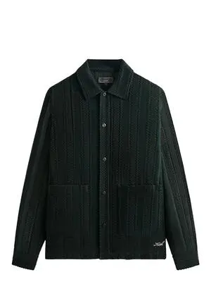 Kith Ladder Lace Long-sleeve Boxy Collared Overshirt - Green