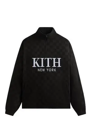Kith Double Weave Davis Quarter Zip Pullover - Black