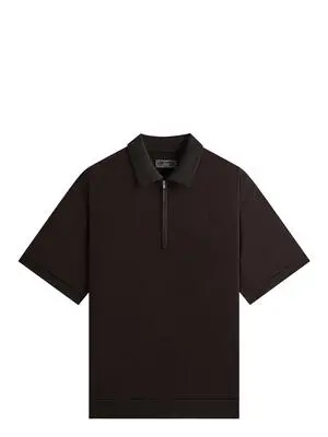 Kith Zip-front Performance Knit Ethan Polo - Brown