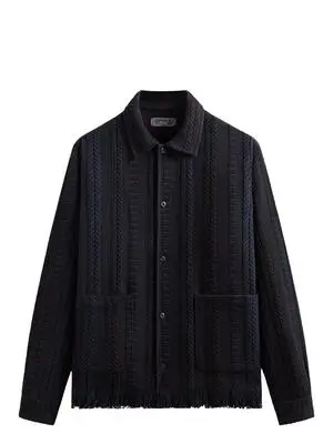 Kith Mixed Stripe Tweed Boxy Overshirt - Black