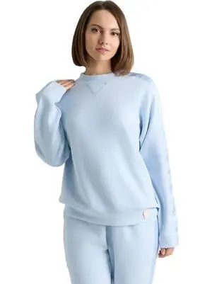 LE FAFO Lightweight Sweatshirt With Rhinestone Detail - Light Blue